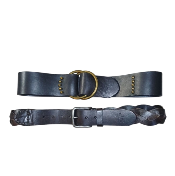 Ralph Lauren | Accessories | Two Wide Womens Leather Belts Black And ...